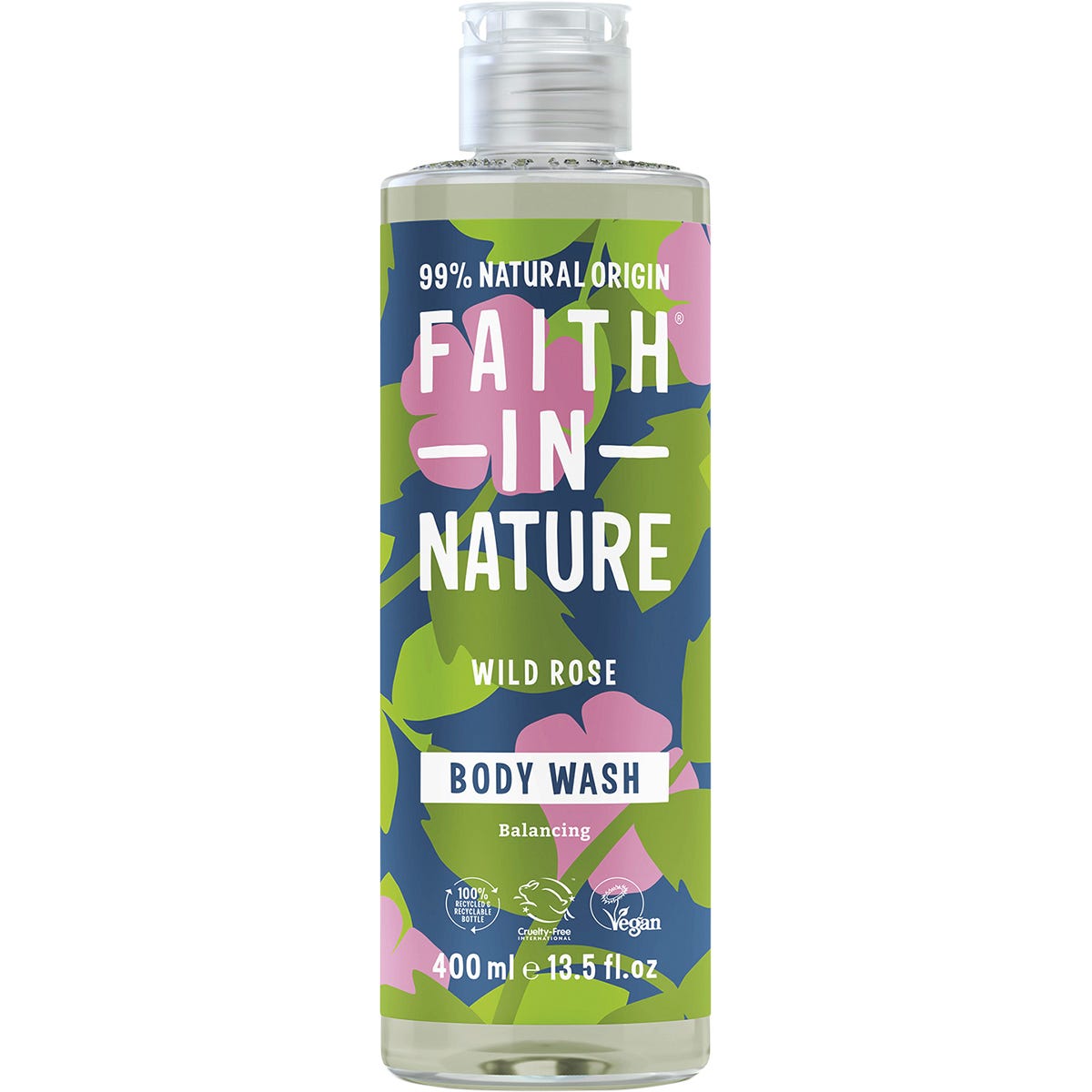 faith in nature body wash balancing wild rose – The Giving Co
